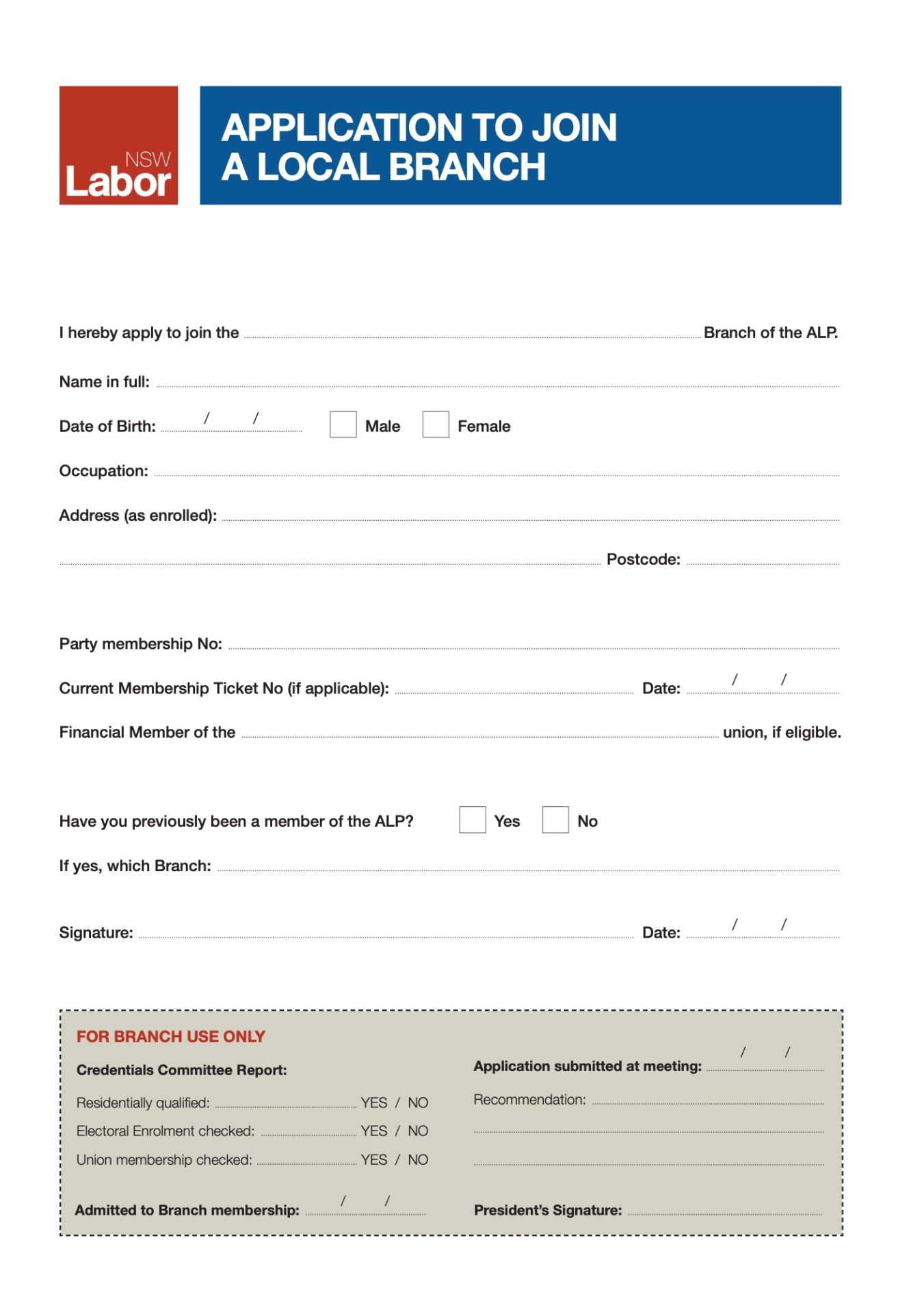 Join our Branch – Hills Labor Branch